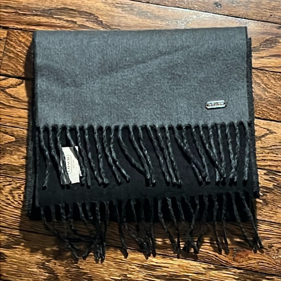 Coach | Accessories | Coach Cashmere Blend Black And Grey Scarf | Poshmark